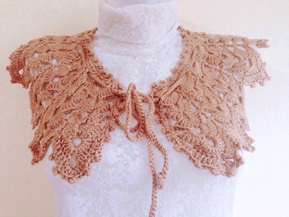 Pattern Crochet collar scarf Lace Collar Pattern Easy Collar