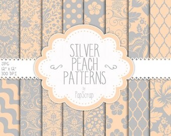 Peach digital paper | Etsy
