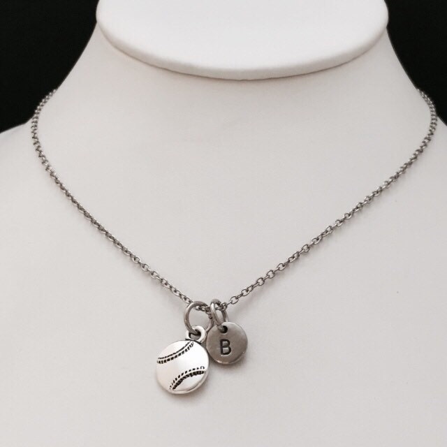 Baseball necklace baseball charm sports necklace