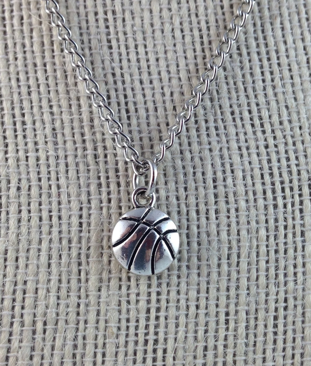 Basketball Necklace Basketball Pendant & by BeadCharmJewelry