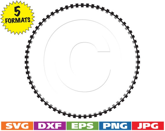 Round Dotted Train Track Border/Frame svg & dxf cutting