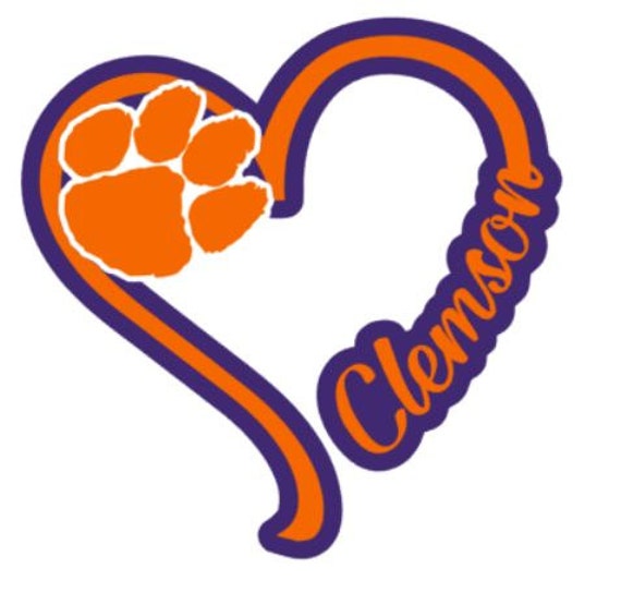 I Heart Clemson Decal window decal clemson university south