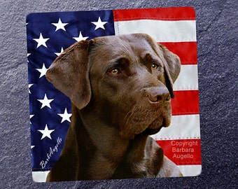 Chocolate Lab Flag Chocolate Lab Gift Chocolate Lab Art