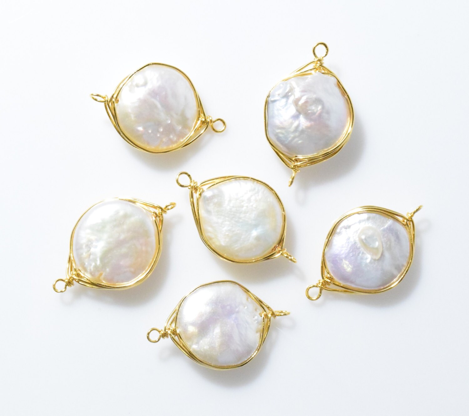 Freshwater Pearl Brass Connector. Freshwater Pearl by GemsFlower