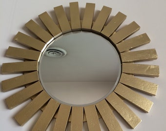Wood sunburst mirror | Etsy