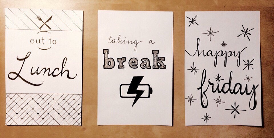 Taking a Break Office Sign Cubicle Decor Office Decor On Break