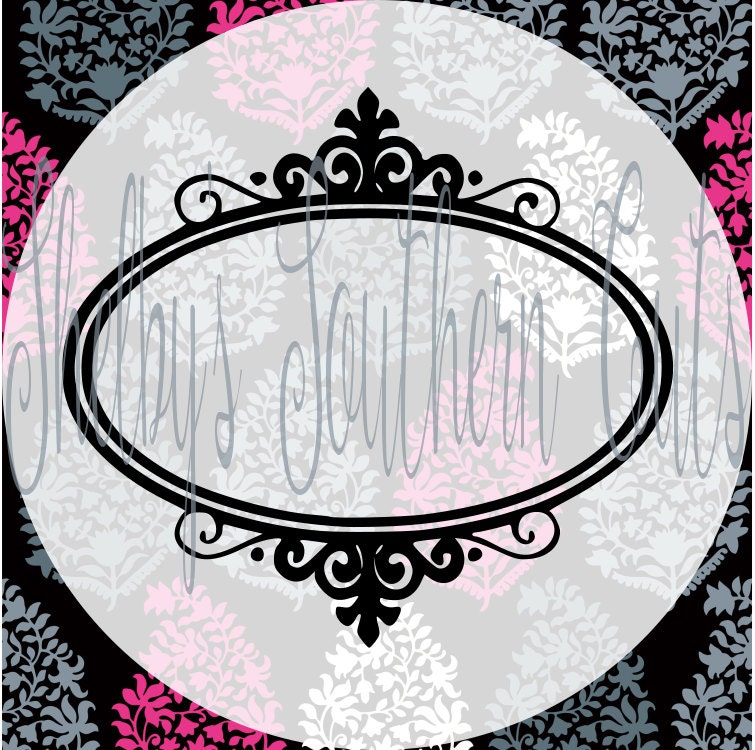 Fancy Monogram Frame SVG EPS DXF digital files