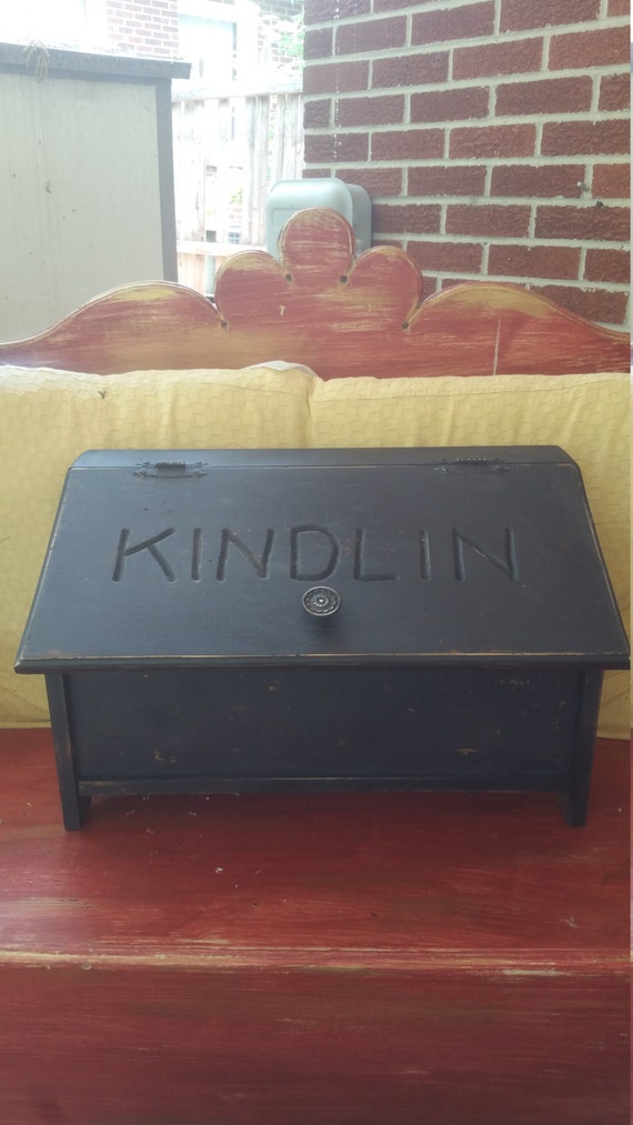Vintage Wood Kindling Box Firewood Storage Kindling