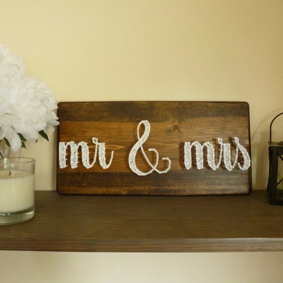 Mr & Mrs String Art Wedding Gift Mr and Mrs Sign
