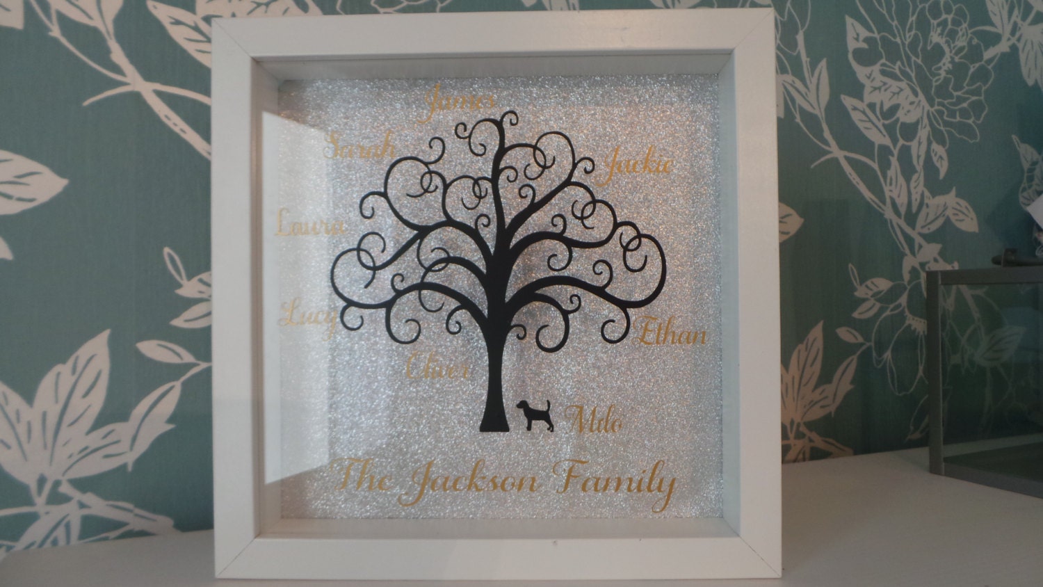Family Tree . Shadow box frame. Housewarming gift.