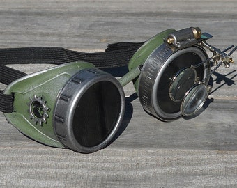 STEAMPUNK GOGGLES Time Traveler Optic-Conductors by HGBrasswell