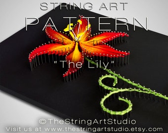 String art pattern & instructions Plumeria by TheStringArtStudio
