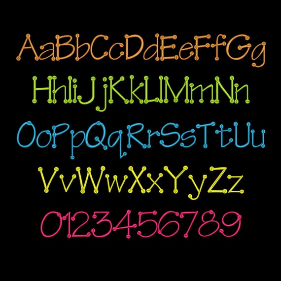 4 Size Thread Fun Embroidery Font Embroidery Designs PES