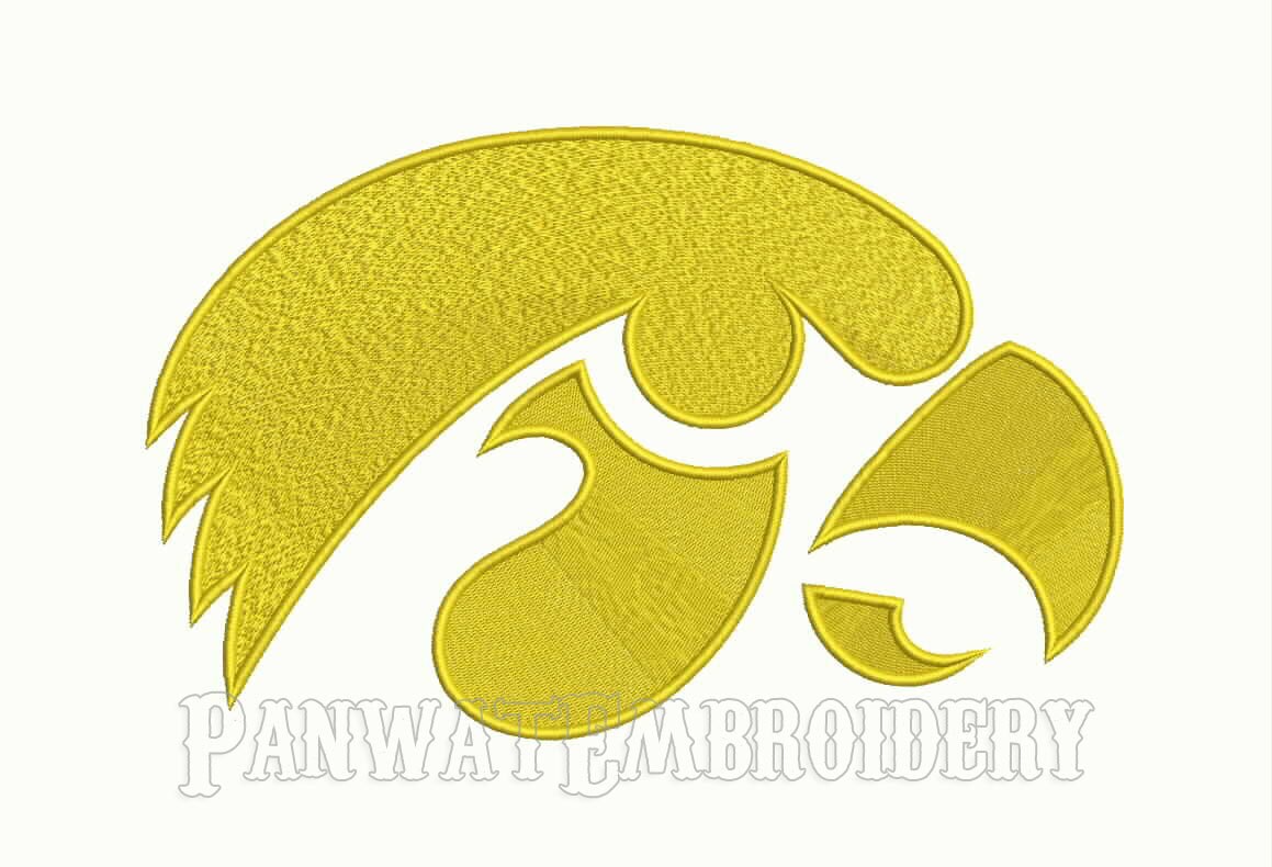 9 Size Iowa Hawkeyes Logo Embroidery Designs Machine