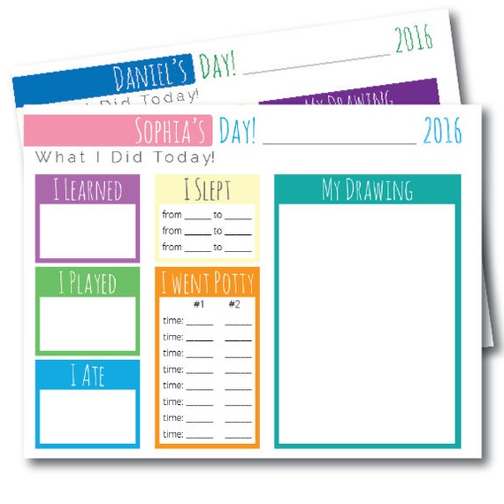Nanny Planner Log Babysitter Printable Daily Tracker by Printcipia