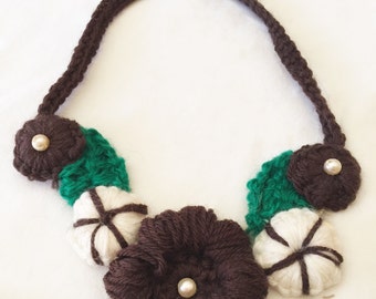 Items similar to WOOL NECKLACE blue on Etsy