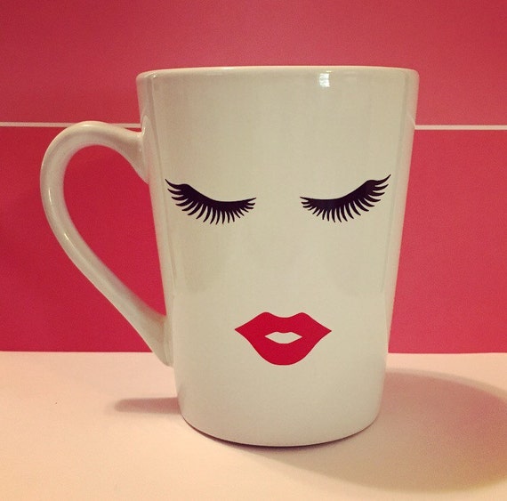 Items similar to Coffee Mug- Makeup Mug- Lips and Lashes on Etsy