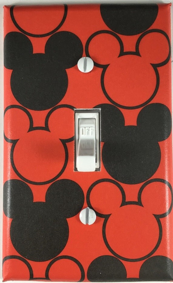 Mickey Mouse Red Black Design One Light Switch Cover Outlet