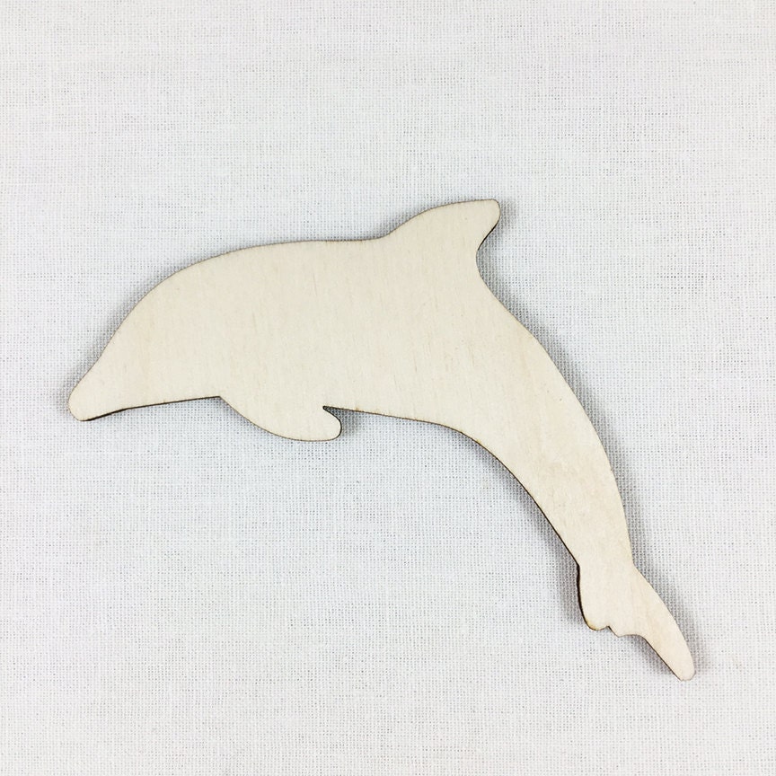 Wood Dolphin Shape Unfinished Wood Dolphin Laser Cut Shape