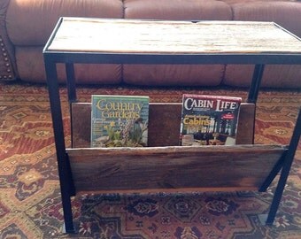 Wood magazine rack | Etsy