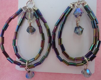 Bugle bead earrings | Etsy