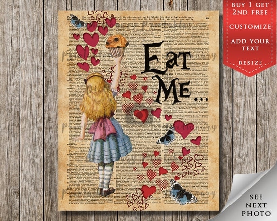 Alice In Wonderland Eat Me Illustration