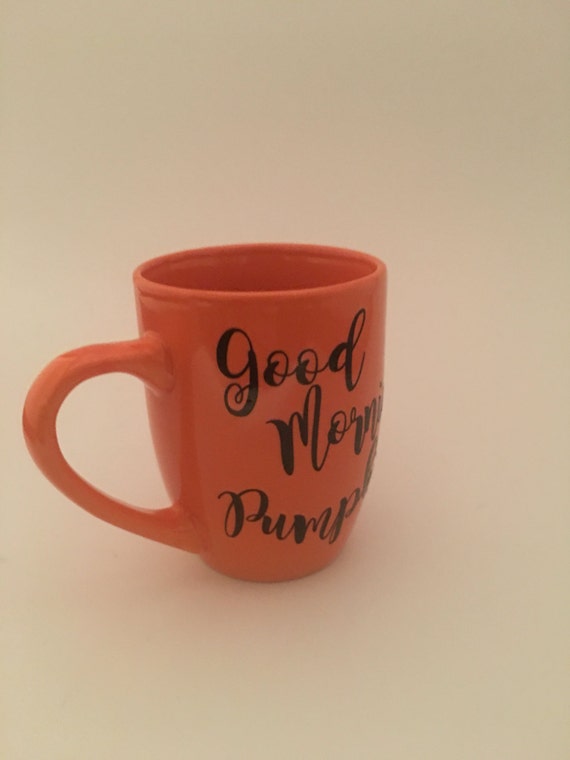 Orange Fall Mug with Good Morning Pumpkin in