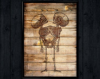 Unique skeleton poster related items | Etsy