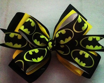 Items similar to Hair Bow, Batman Hair Bow, Pink Batman Hair Bow, Over ...