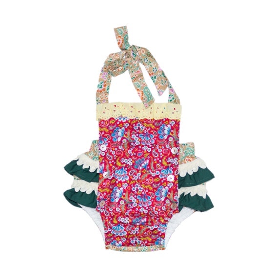Items Similar To Printed Bathing Suit With Ruffles On Etsy