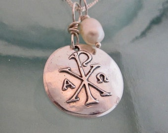 Alpha omega necklace | Etsy