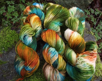 Handpainted sock yarn fingerling yarn Superwash by Yarnarchy