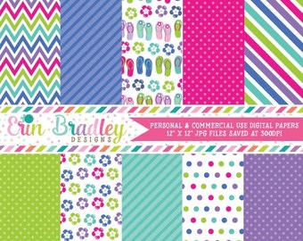 60% OFF SALE Ice Cream Party Digital Paper by ErinBradleyDesigns