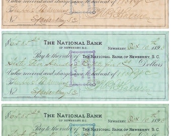 Antique bank checks | Etsy