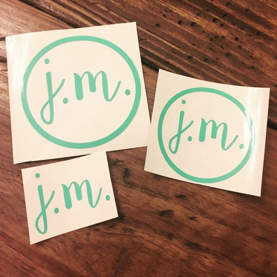 Two Initial Monogram Yeti Tumbler Decal Yeti Decal Yeti