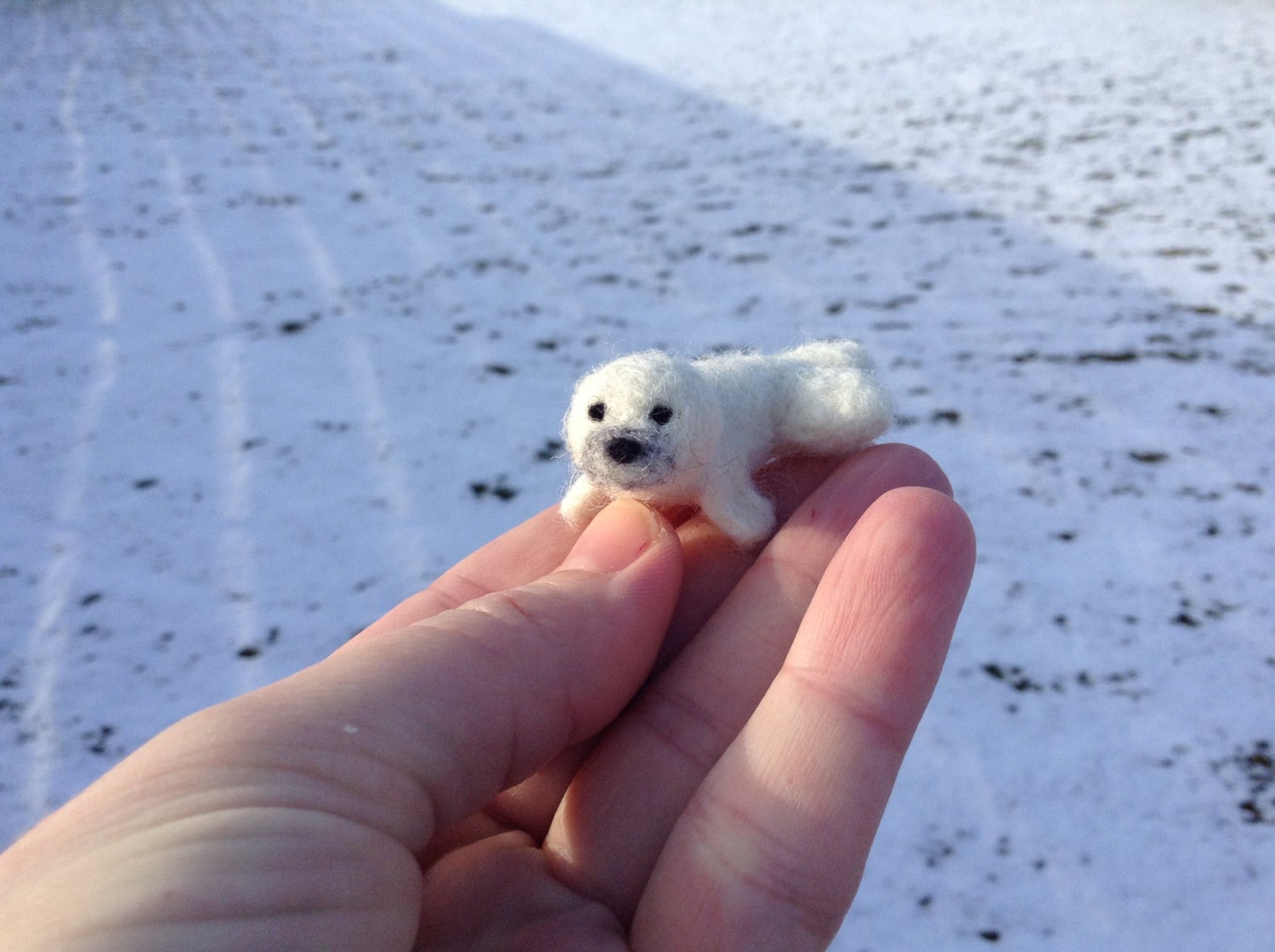 Seal miniature felted seal baby seal needle felted seal