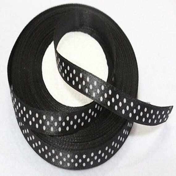 Black And White Polka Dot Satin Ribbon 3 810 Yds