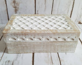 Distressed white box | Etsy