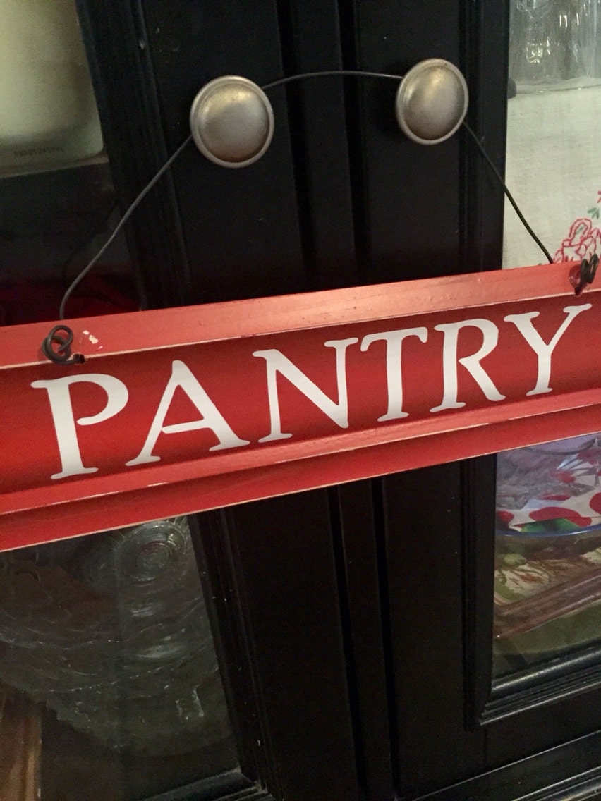 Pantry Sign PANTRY Door Sign Red and White PANTRY Sign
