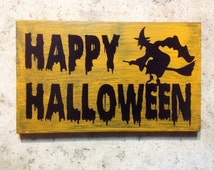 Unique halloween wood sign related items | Etsy