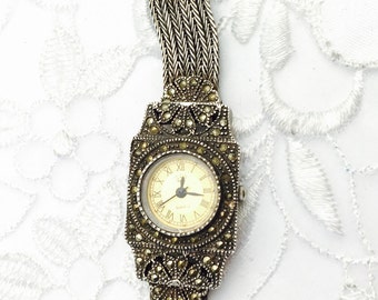 Marcasite watch | Etsy