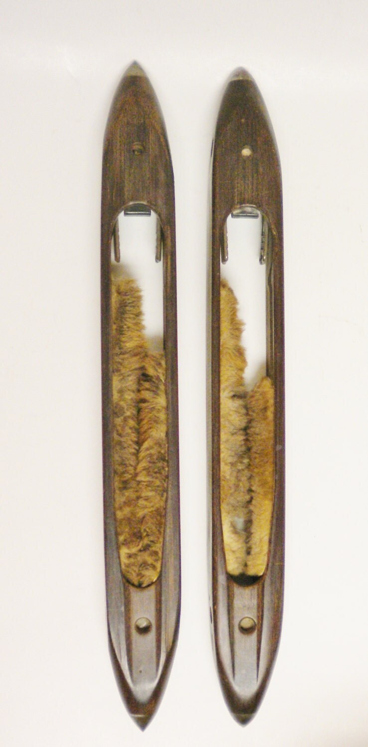 Vintage Weaving Shuttle Pair, Wooden Bobbin Shuttles, Antique Textile ...
