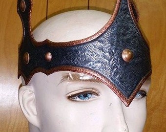 Leather Armor Dark Elf Molded Mask by SharpMountainLeather