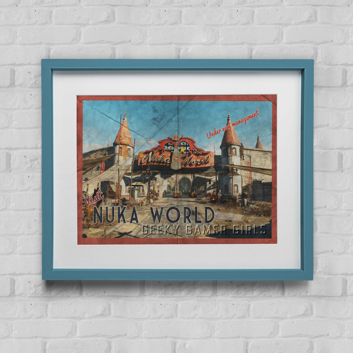 Fallout Poster Nuka World travel poster Vintage travel