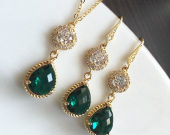 Emerald green jewelry | Etsy