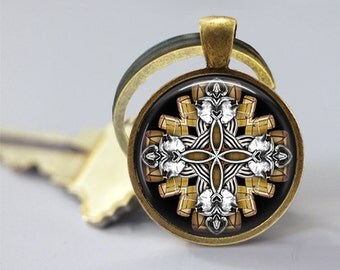 Items similar to Silver Copper Steampunk Cross necklace on 16" Chain W ...