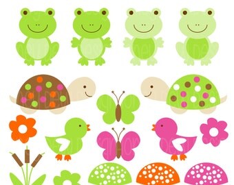 Pond Friend clipart frog and turtle clipart pond animal