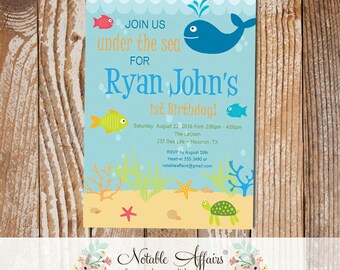 Aquarium invitation | Etsy