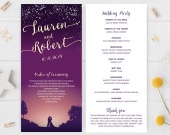 Unique reception program related items | Etsy