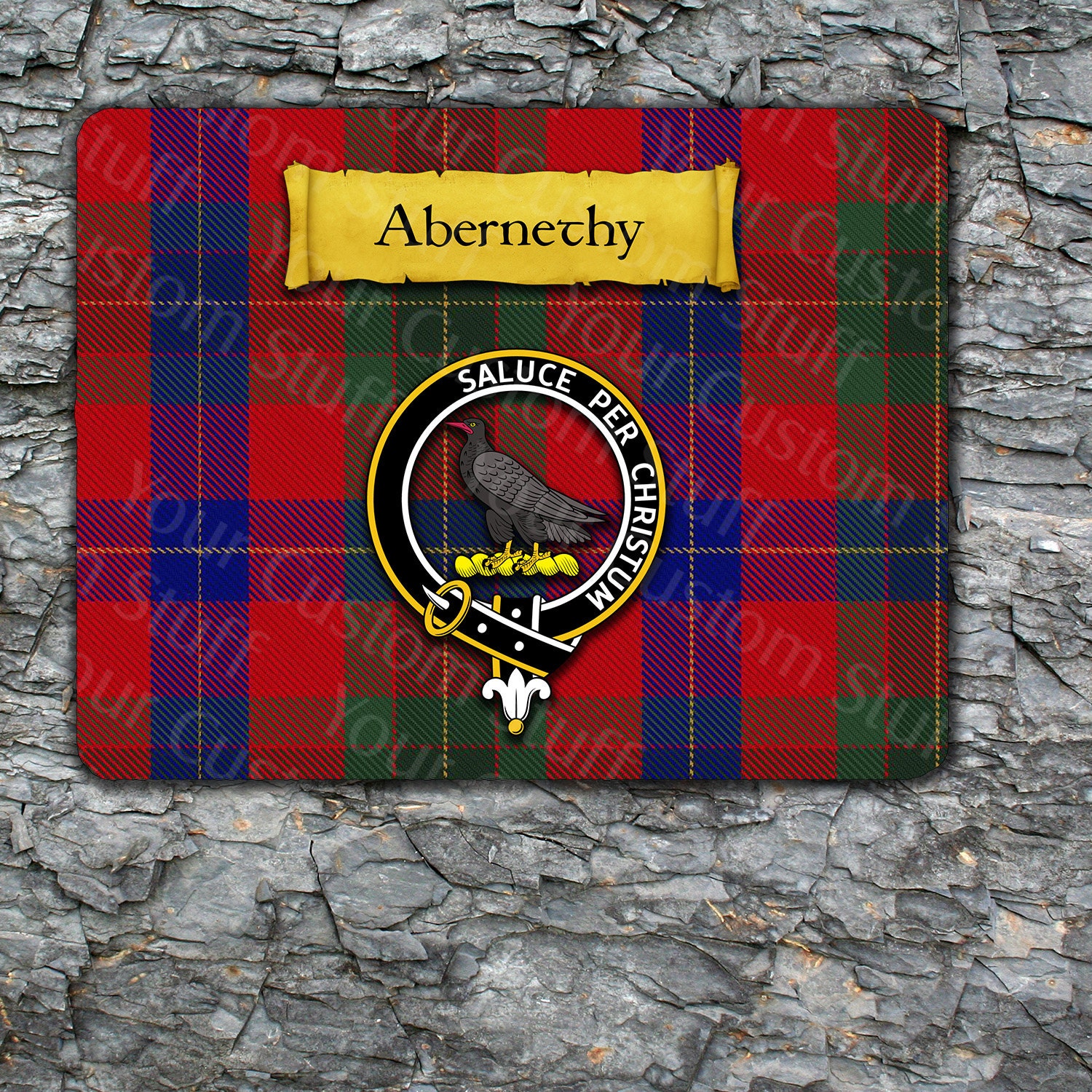 Abernethy Mousepad with Scottish Clan Coat of Arms on Clan